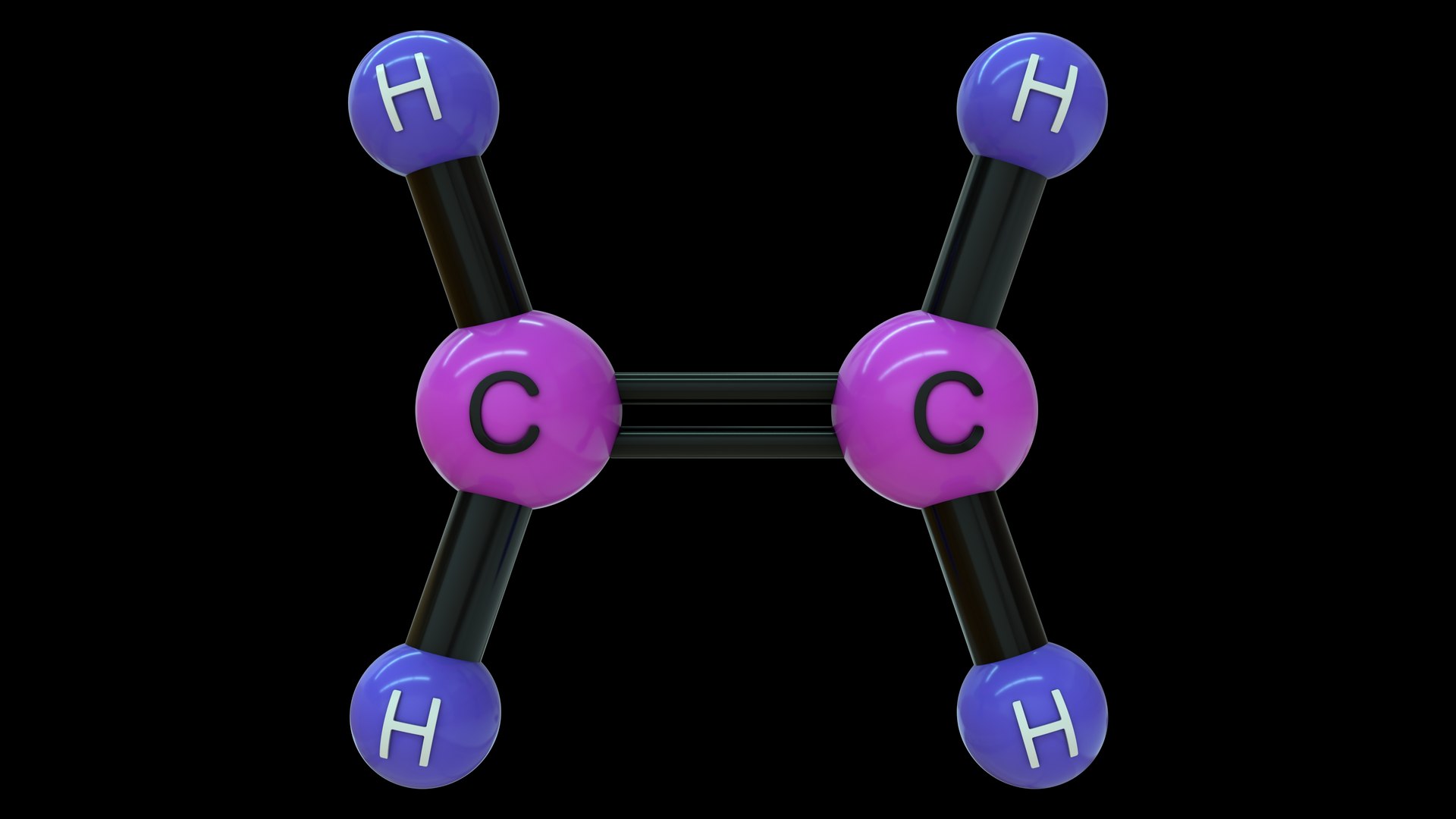 3D Ethylene C2H4 Structure Model - TurboSquid 2220126