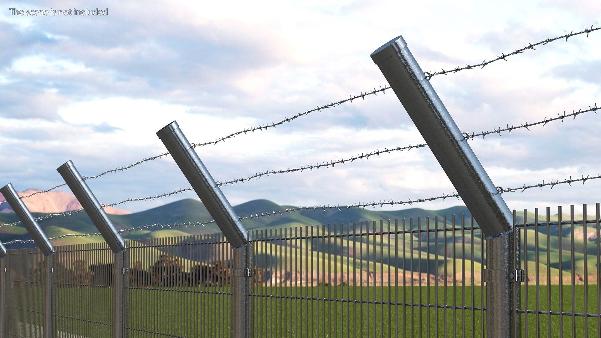 3D Mesh Fence With Barber Wire Model - TurboSquid 1954839