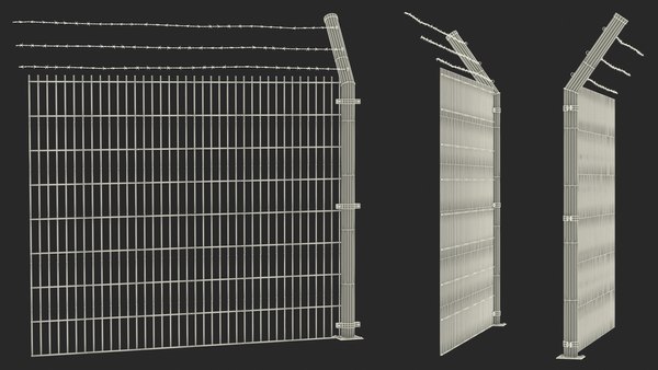 3D Mesh Fence With Barber Wire model - TurboSquid 1954839