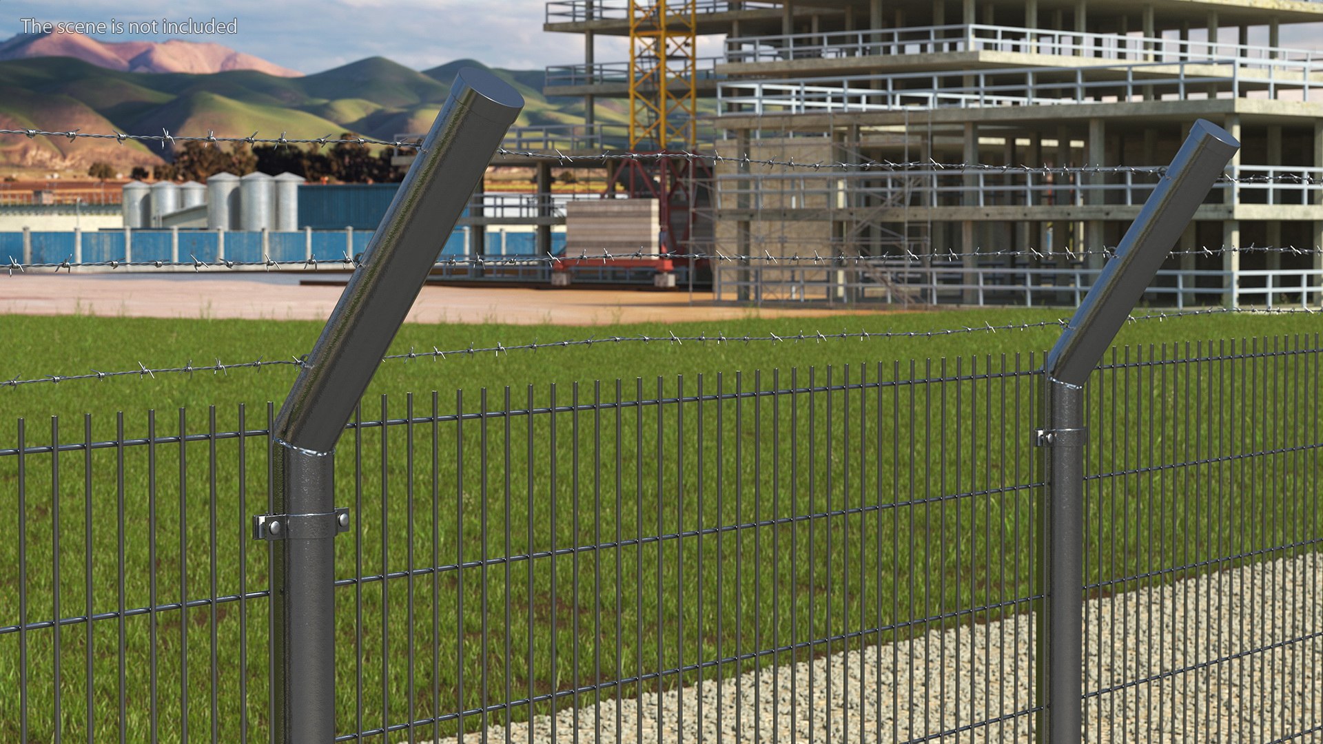 3D Mesh Fence With Barber Wire Model - TurboSquid 1954839
