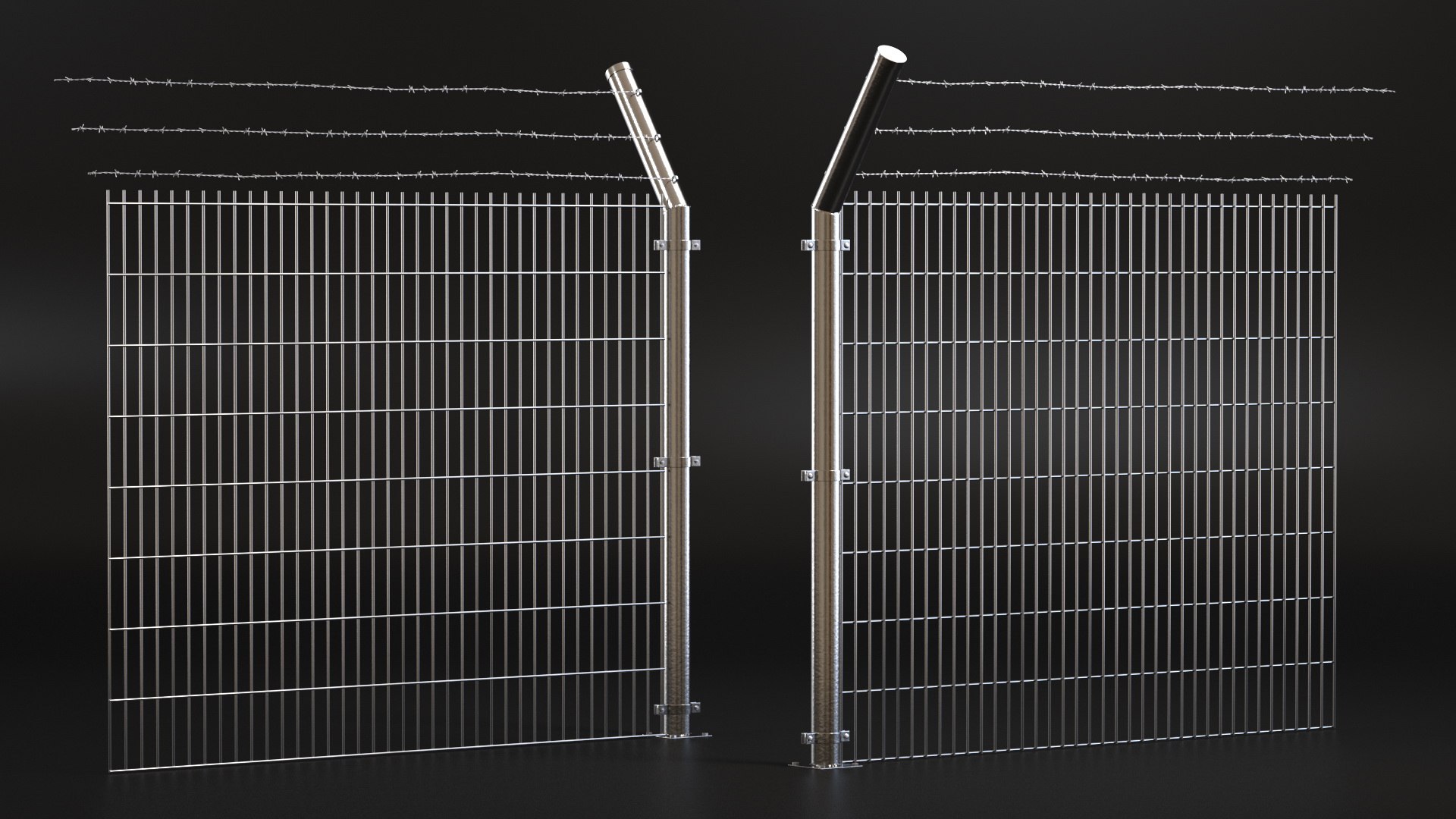 3D Mesh Fence With Barber Wire Model - TurboSquid 1954839