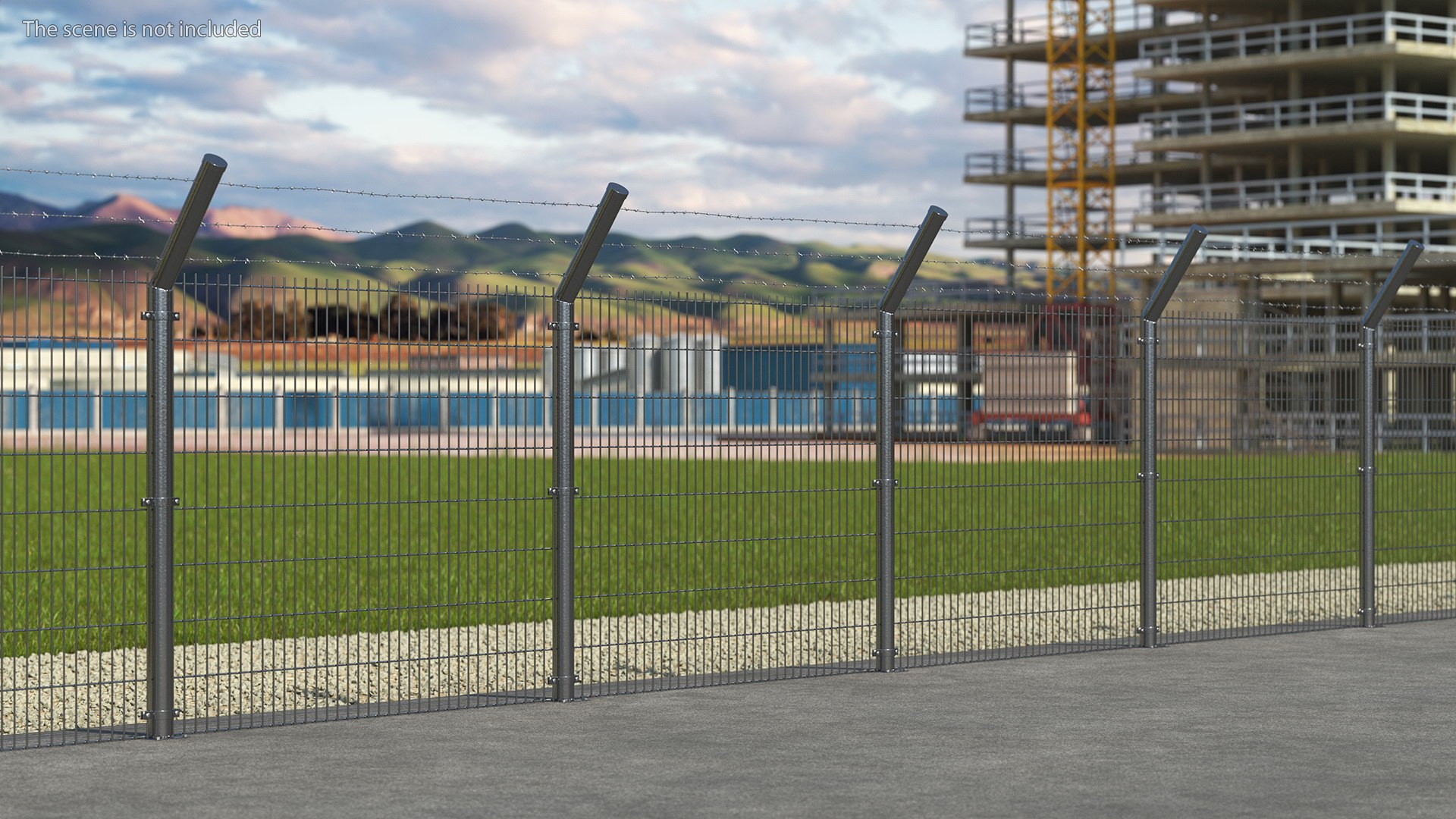 3D Mesh Fence With Barber Wire Model - TurboSquid 1954839