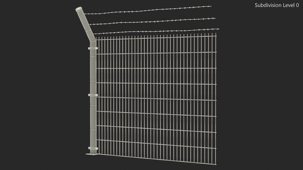 3D Mesh Fence With Barber Wire model - TurboSquid 1954839