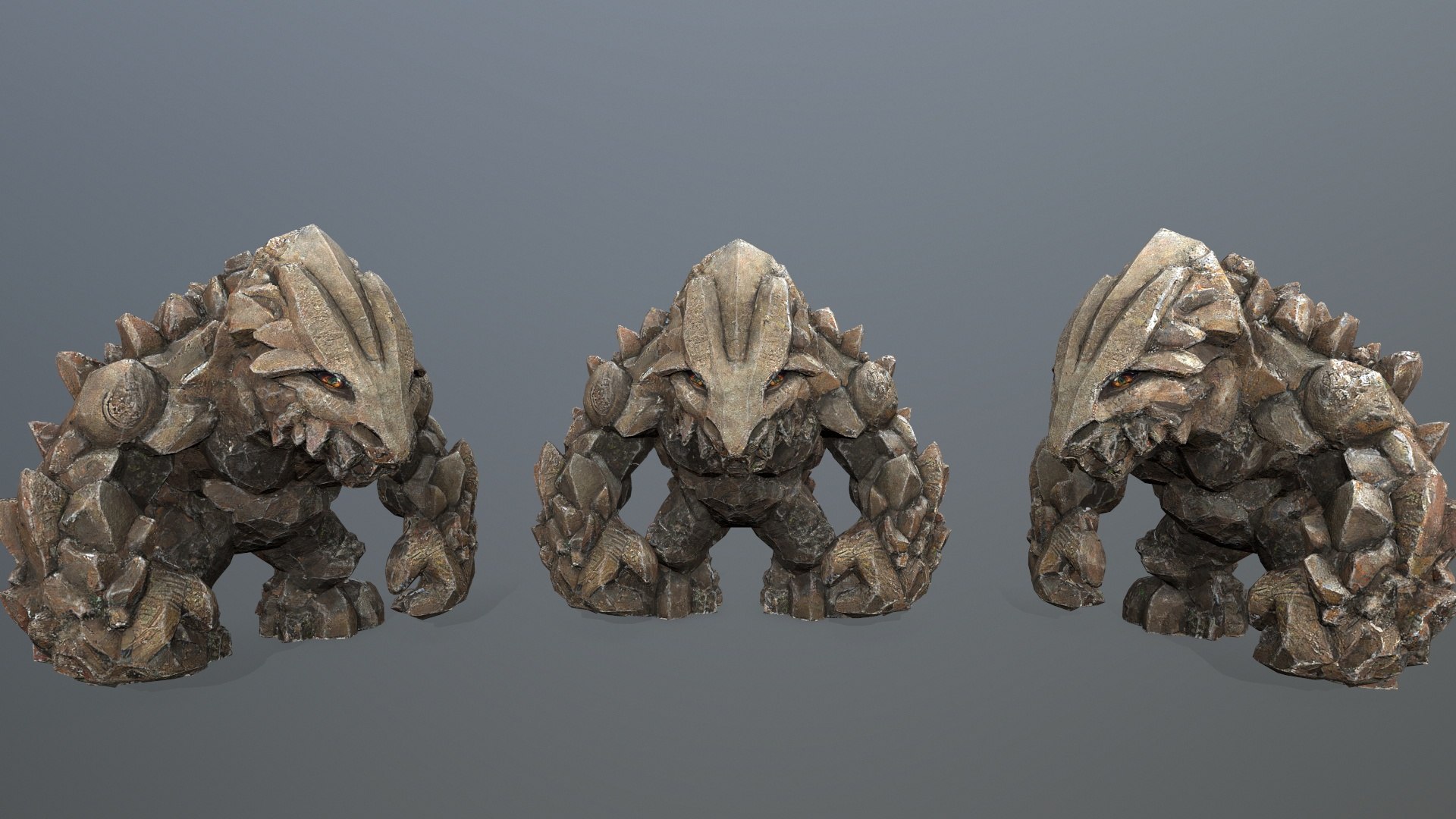 3D Stone Monster Model - TurboSquid 2388267