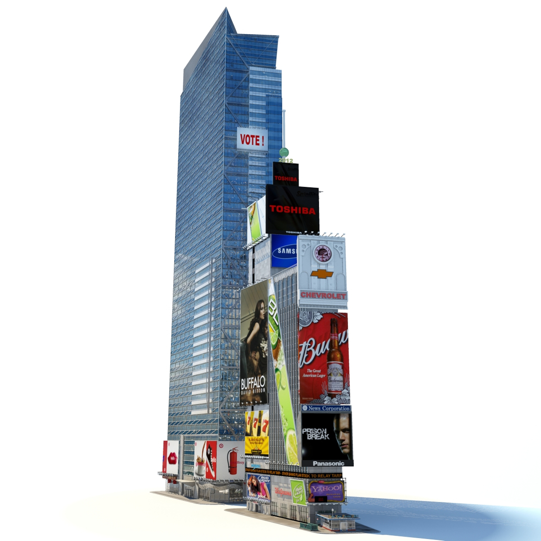 Square 7 Buildings 3d Model