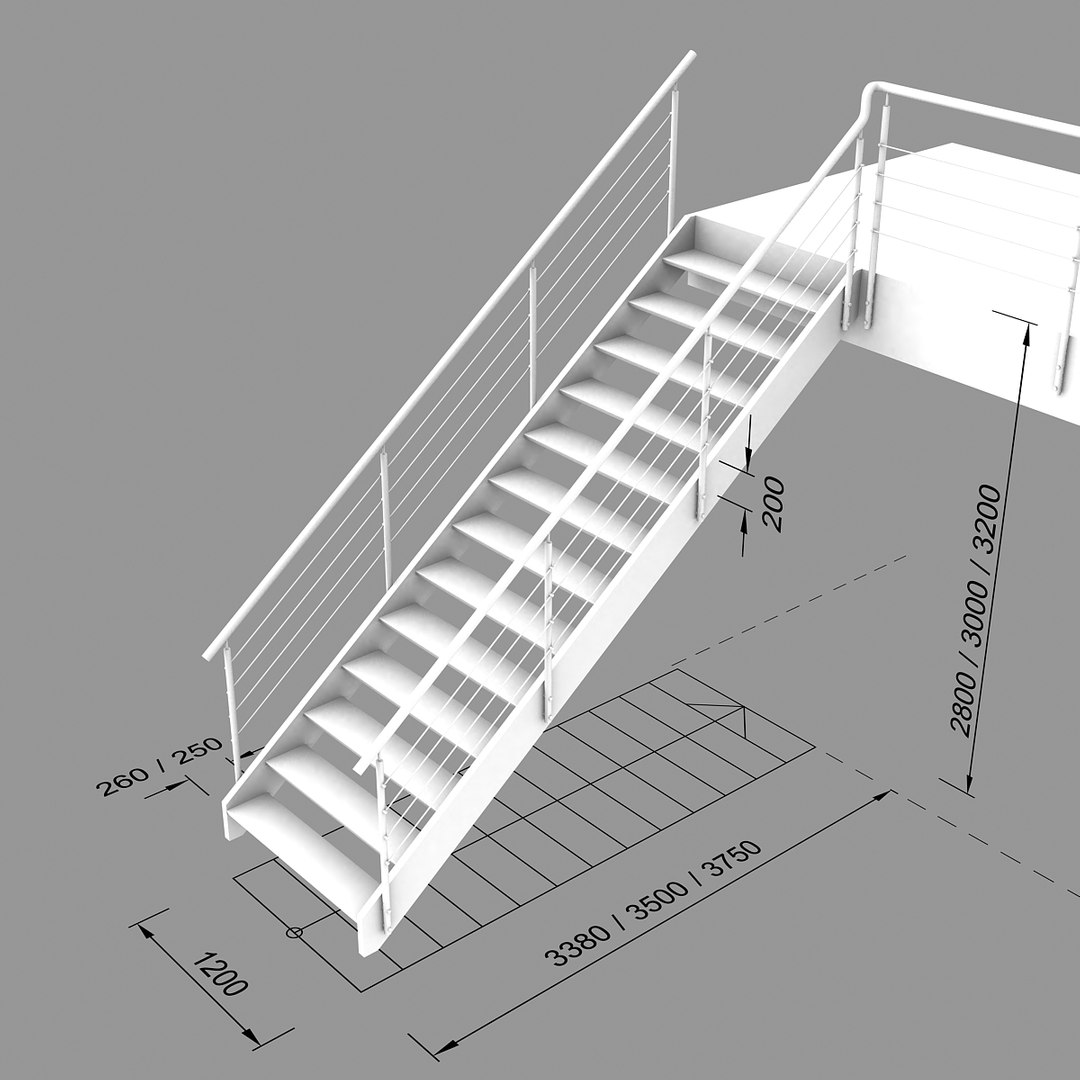 3d Metal Staircases Step