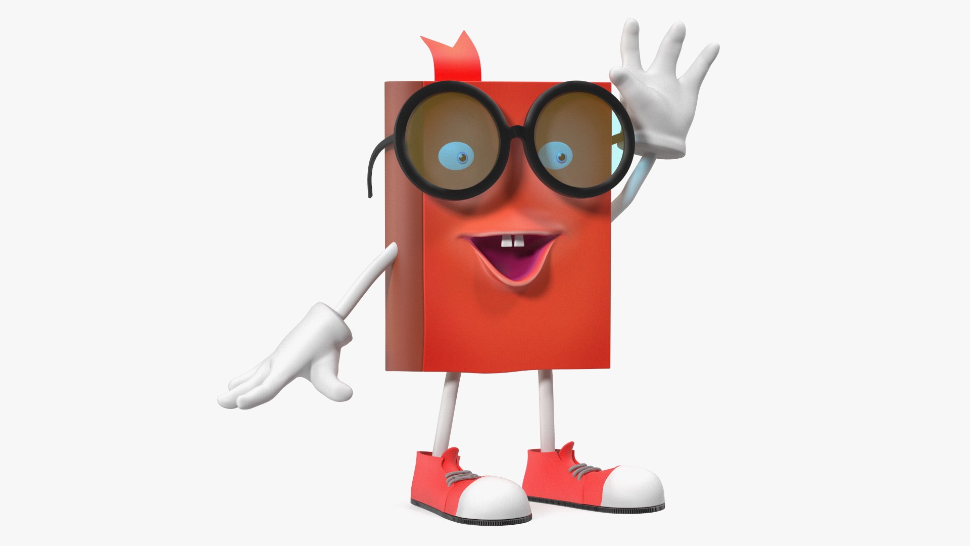 3D Friendly Cartoon Book Red - TurboSquid 2128311