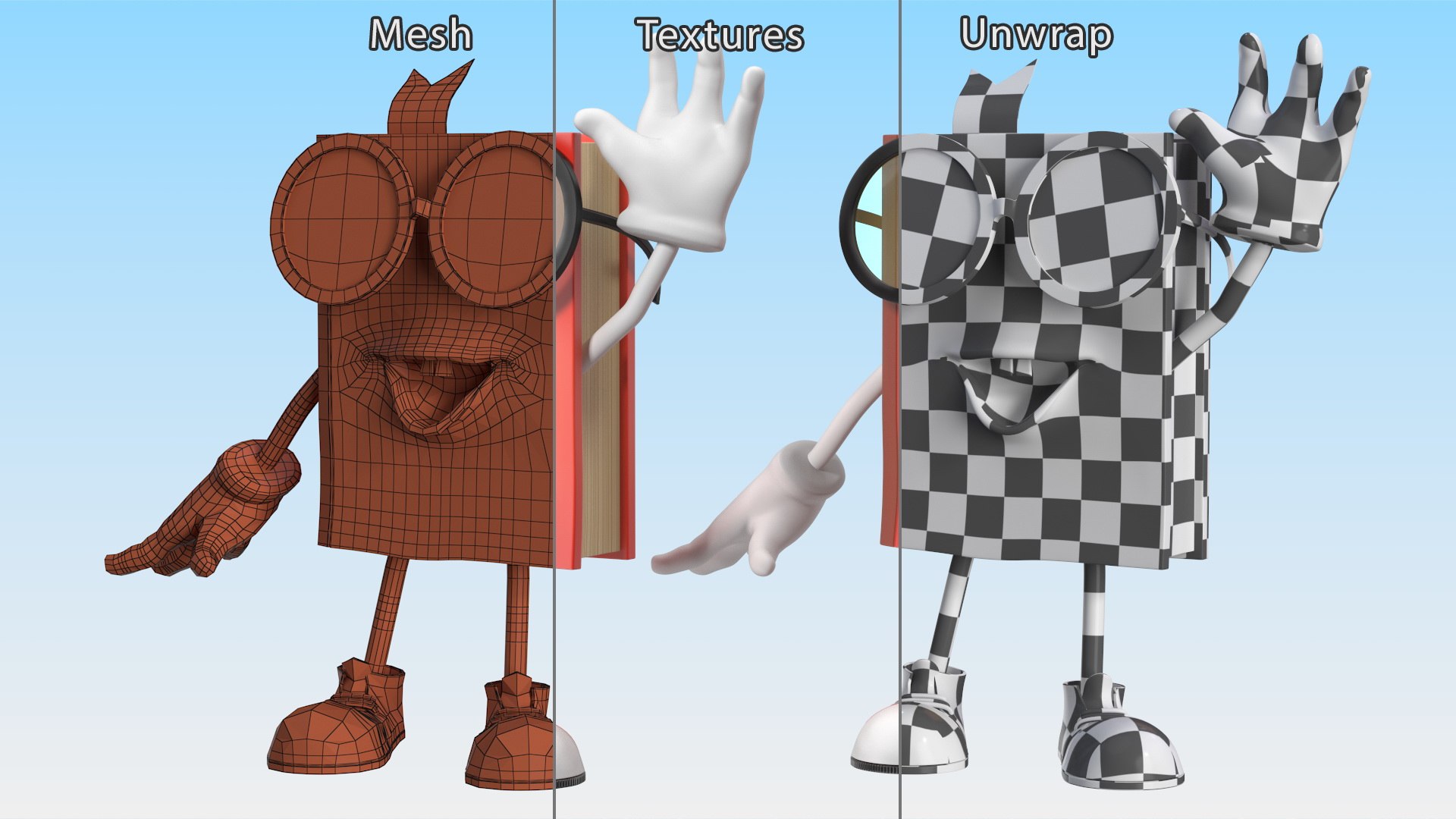 3D Friendly Cartoon Book Red - TurboSquid 2128311