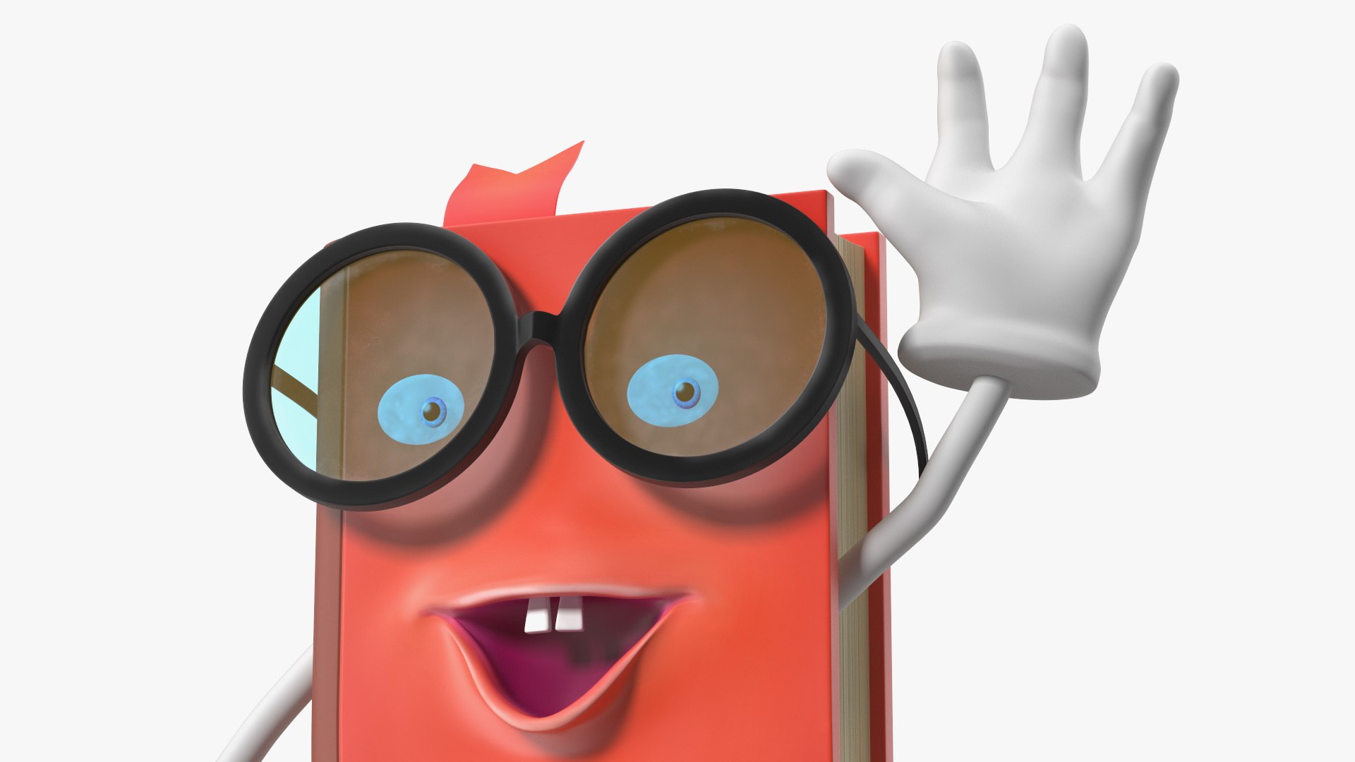 3D Friendly Cartoon Book Red - TurboSquid 2128311