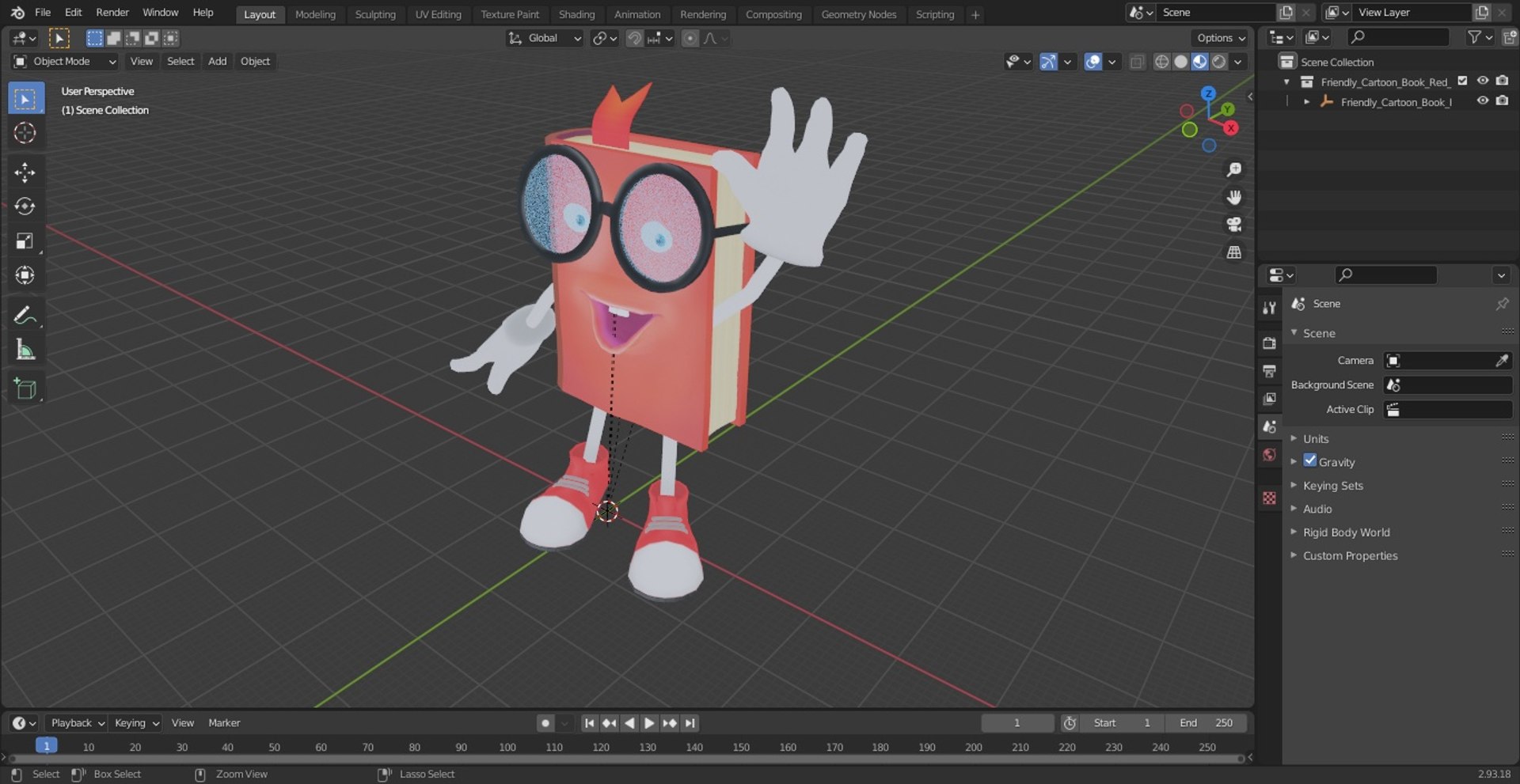 3D Friendly Cartoon Book Red - TurboSquid 2128311