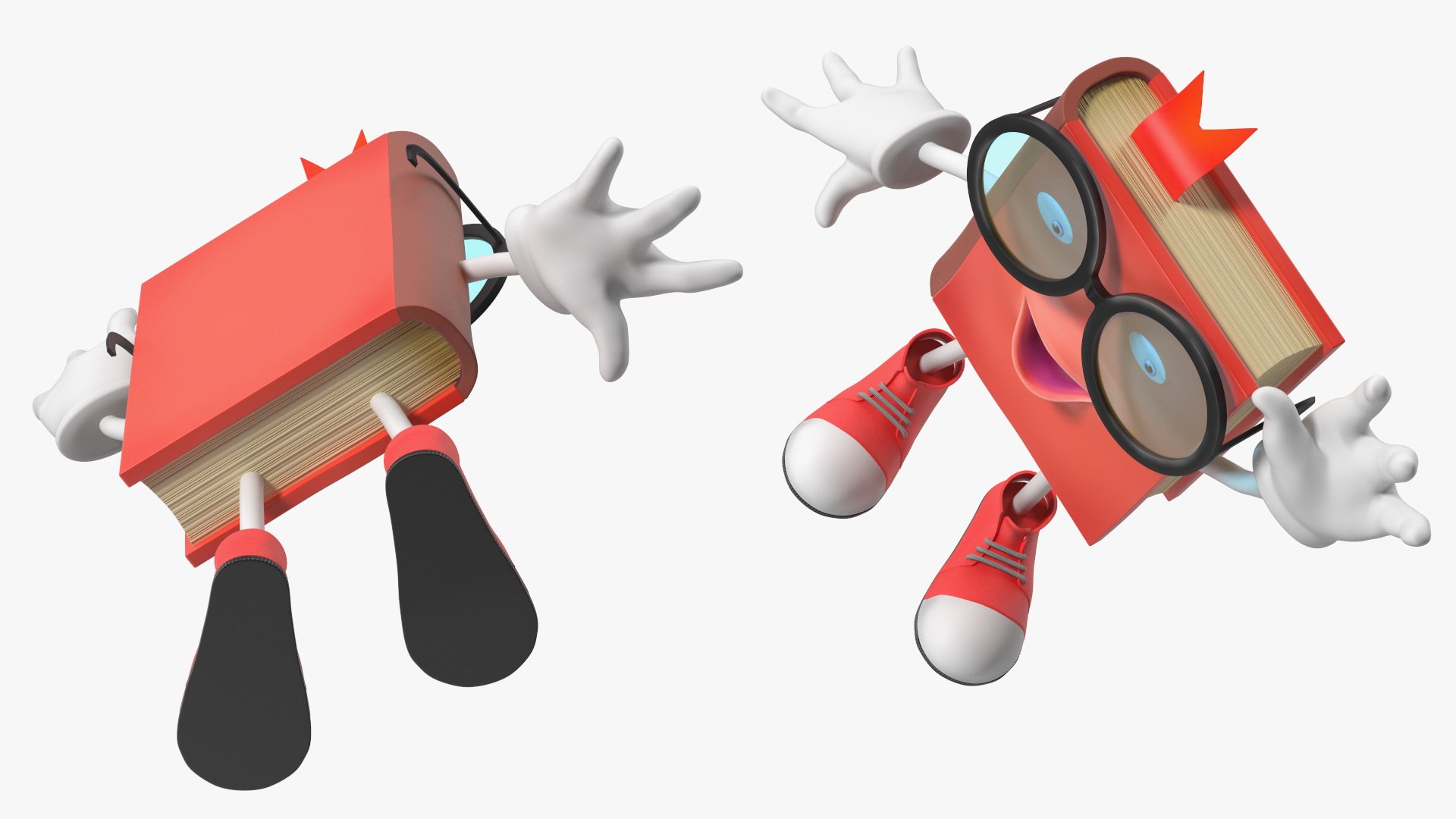 3D Friendly Cartoon Book Red - TurboSquid 2128311