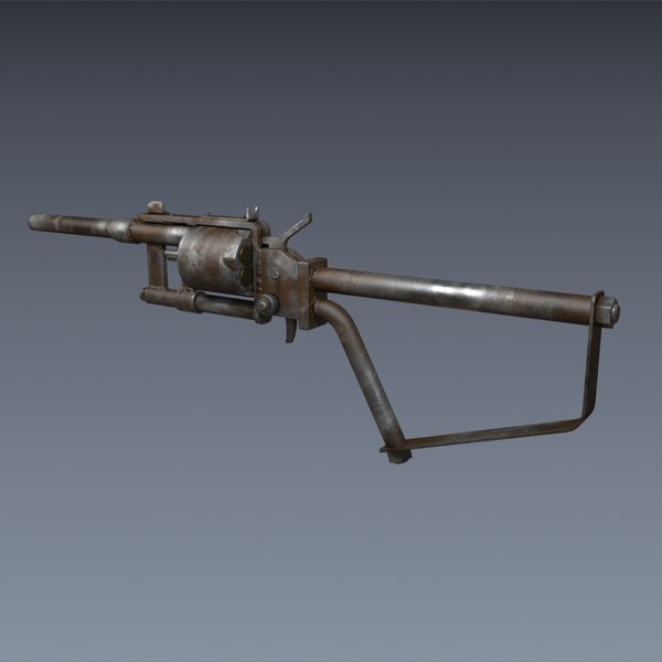 3d post-apocalyptic revolver model