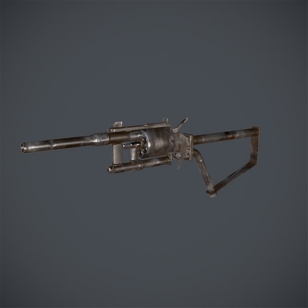 3d post-apocalyptic revolver model