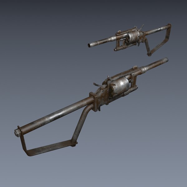 3d post-apocalyptic revolver model