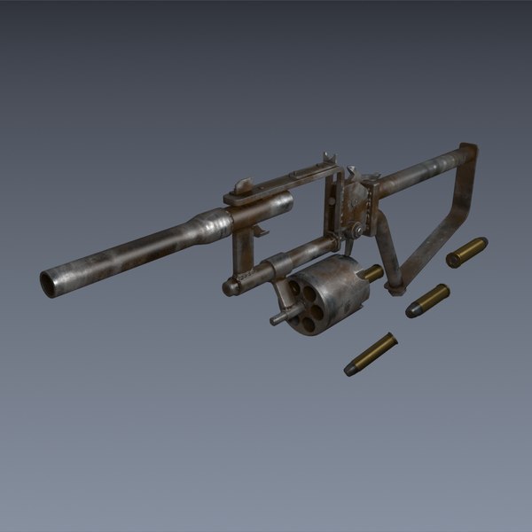 3d post-apocalyptic revolver model