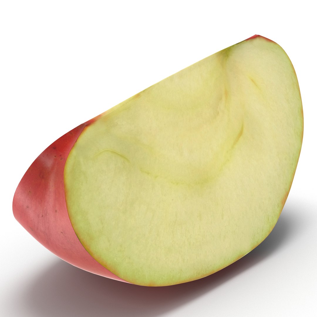 3d Model Red Apple Slice 2