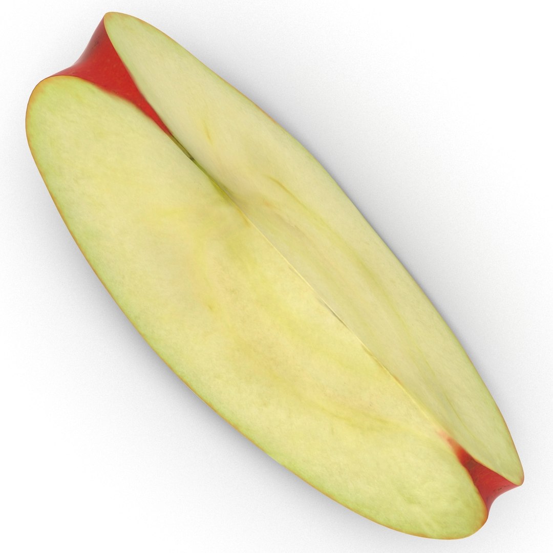 3d Model Red Apple Slice 2