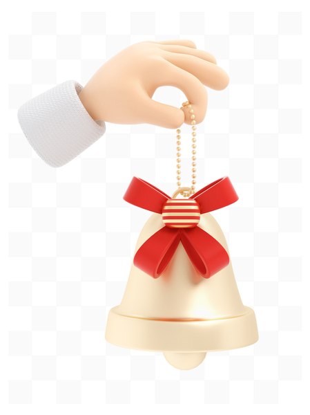 Cartoon cute hand-held bell model - TurboSquid 2028816