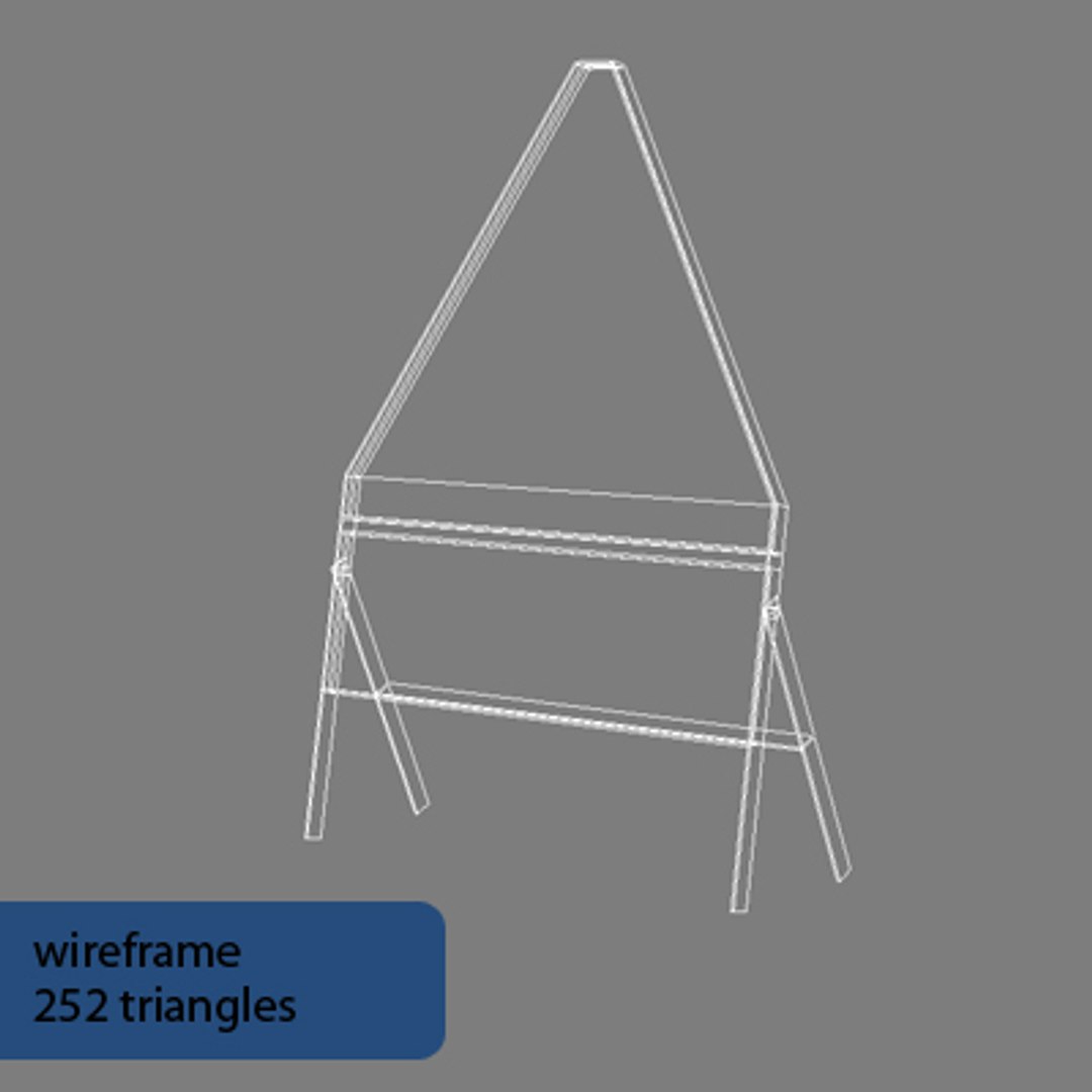3d men work warning sign model