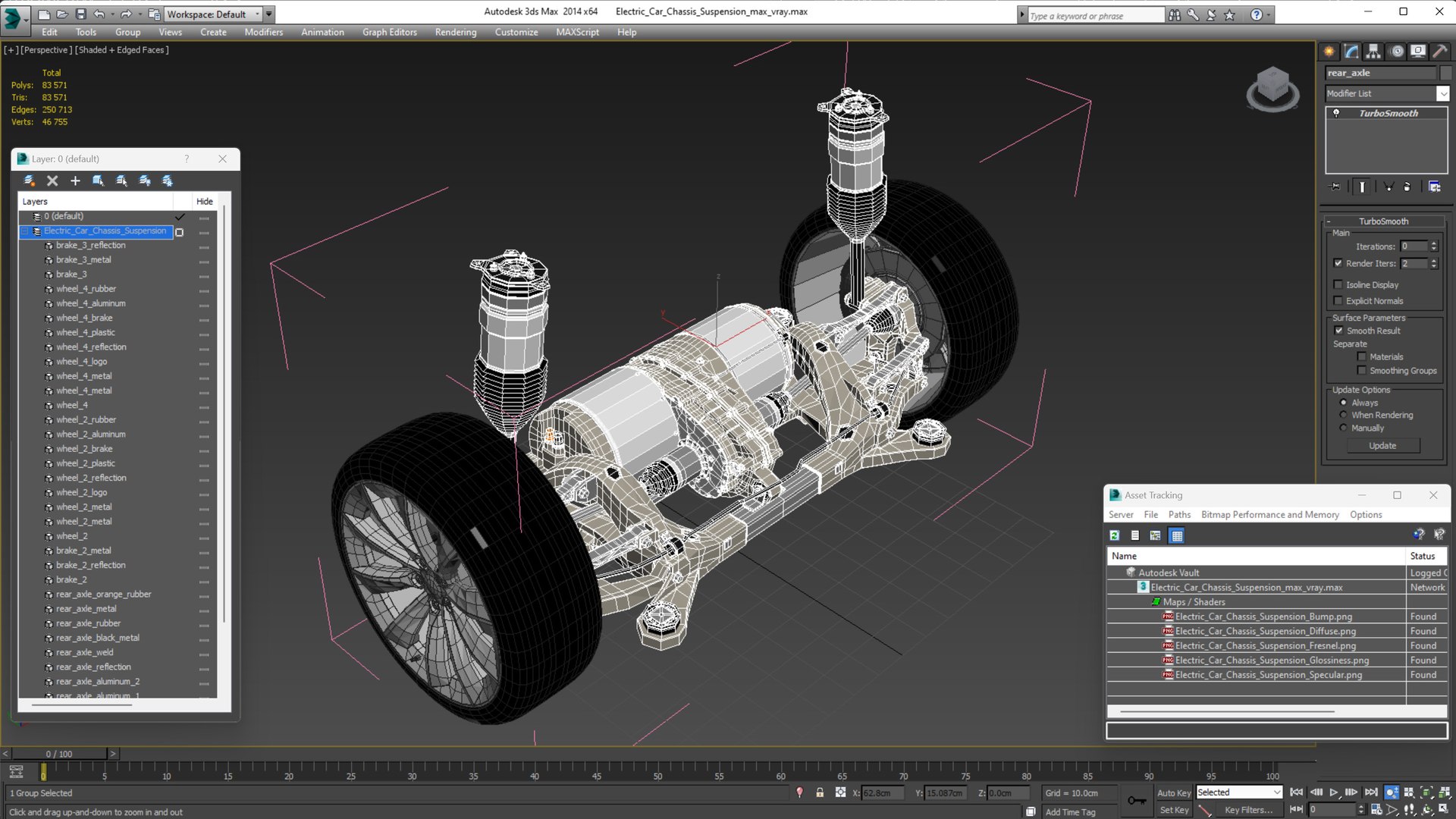 3D Electric Car Chassis Suspension - TurboSquid 2246975
