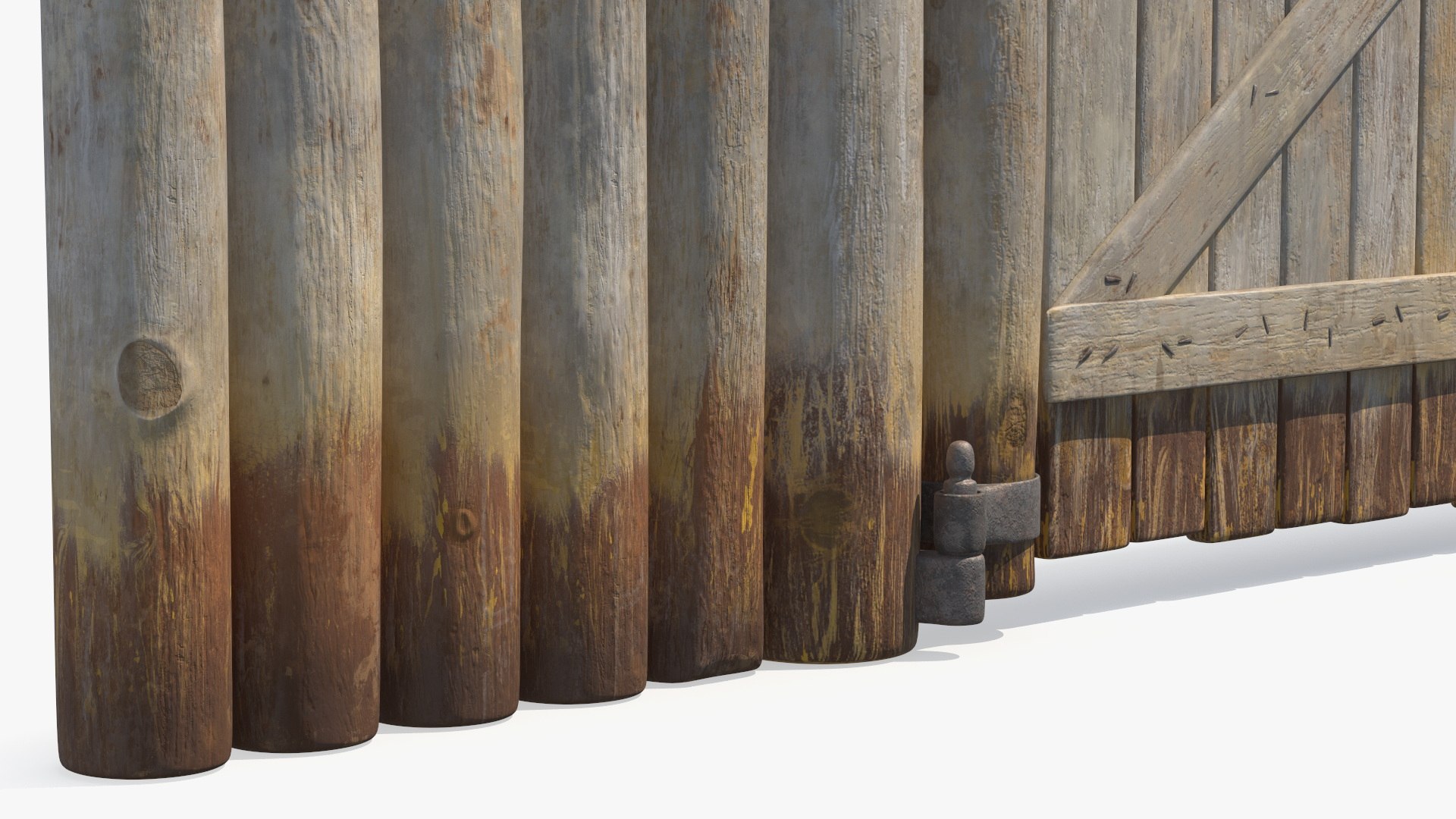 3D Medieval Gate With Stockade Model - TurboSquid 2352619