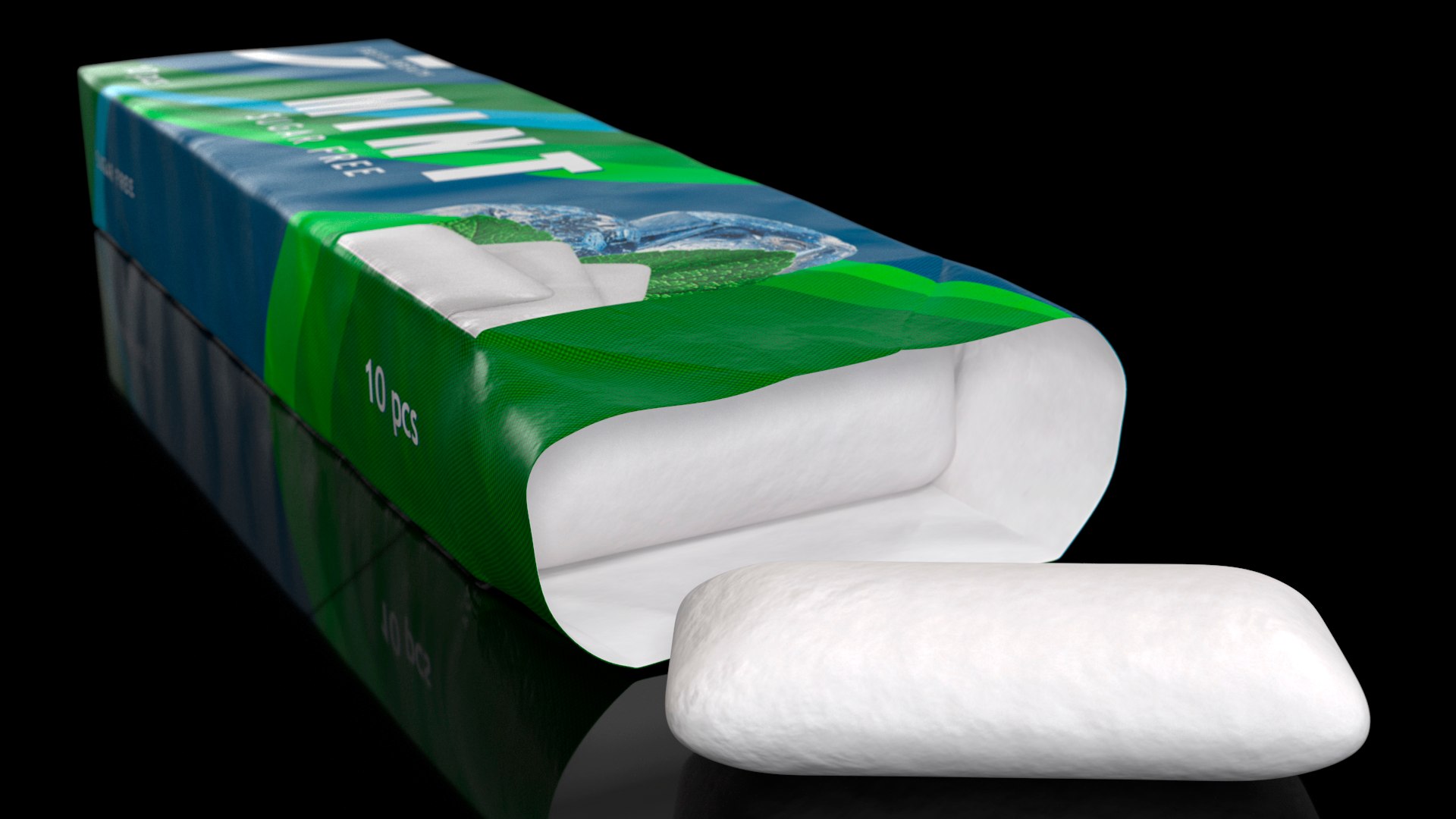 Chewing Gum Pack Open With Pad 3D Model - TurboSquid 2046626