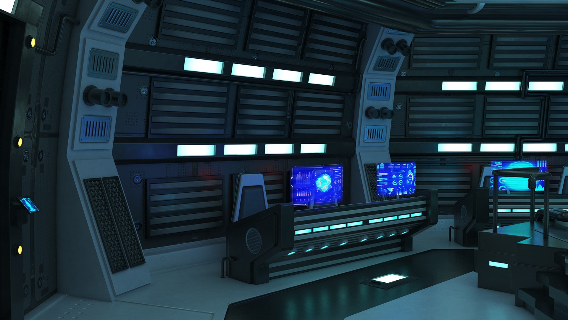 Futuristic Science Fiction Command Center 3D model - TurboSquid 2137034