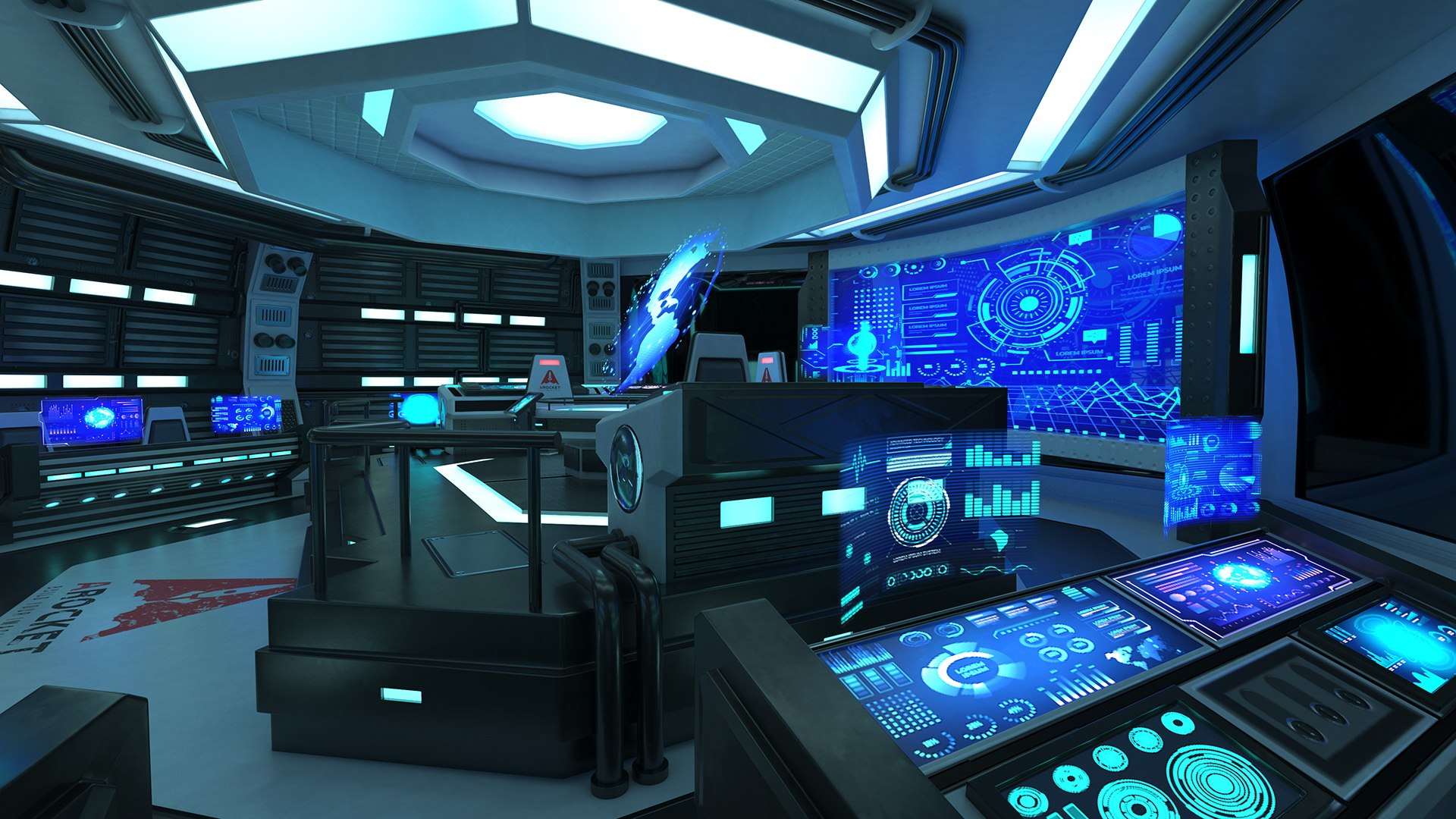 Futuristic Science Fiction Command Center 3D model - TurboSquid 2137034