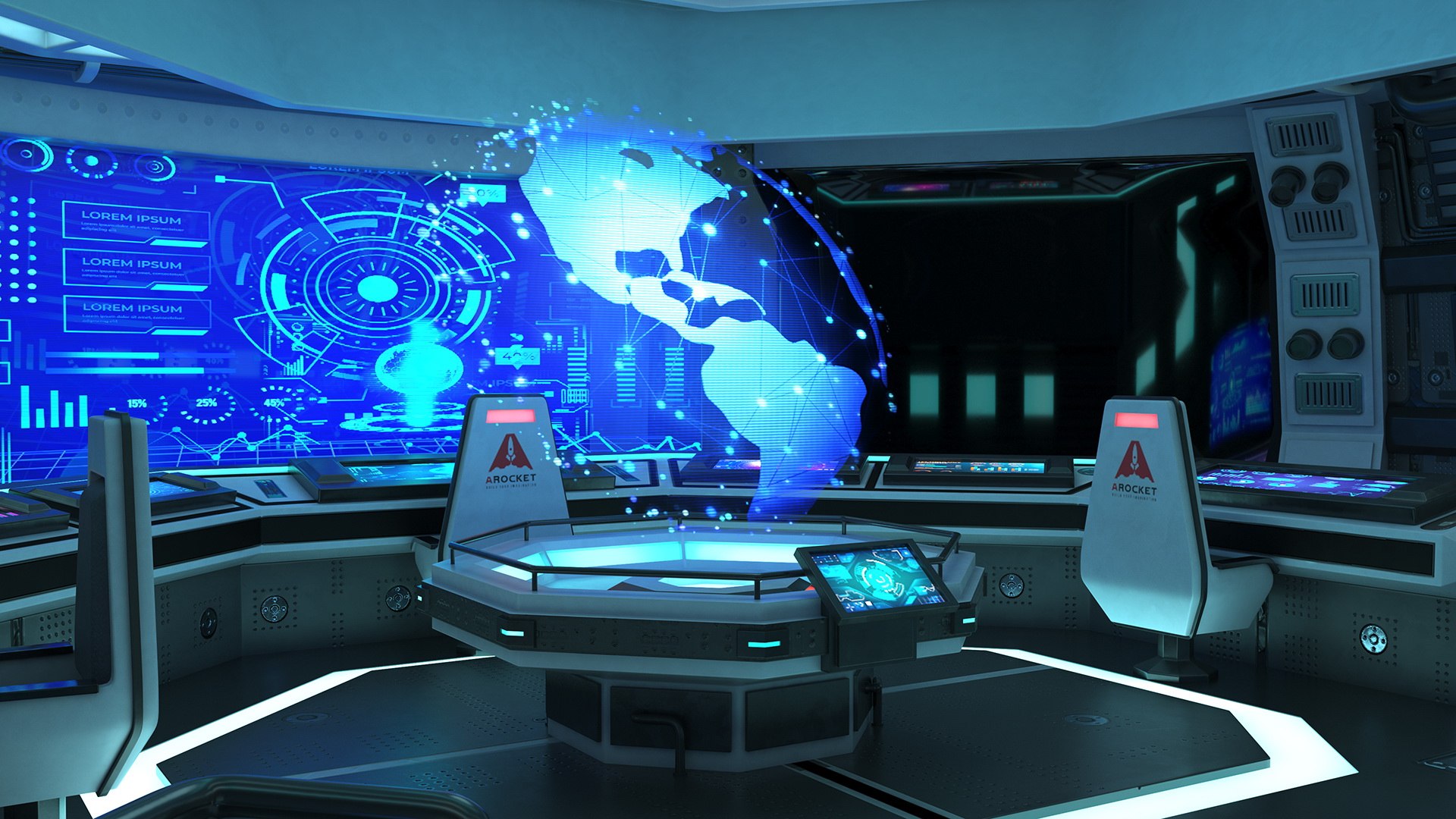 Futuristic Science Fiction Command Center 3D model - TurboSquid 2137034