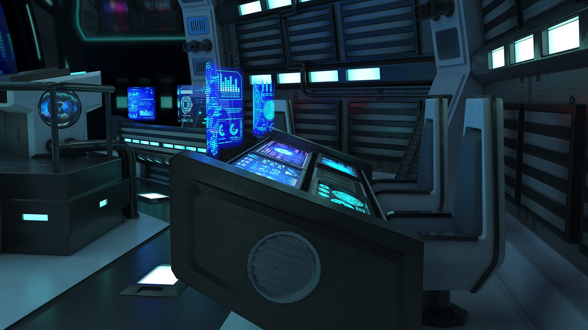 Futuristic Science Fiction Command Center 3D model - TurboSquid 2137034
