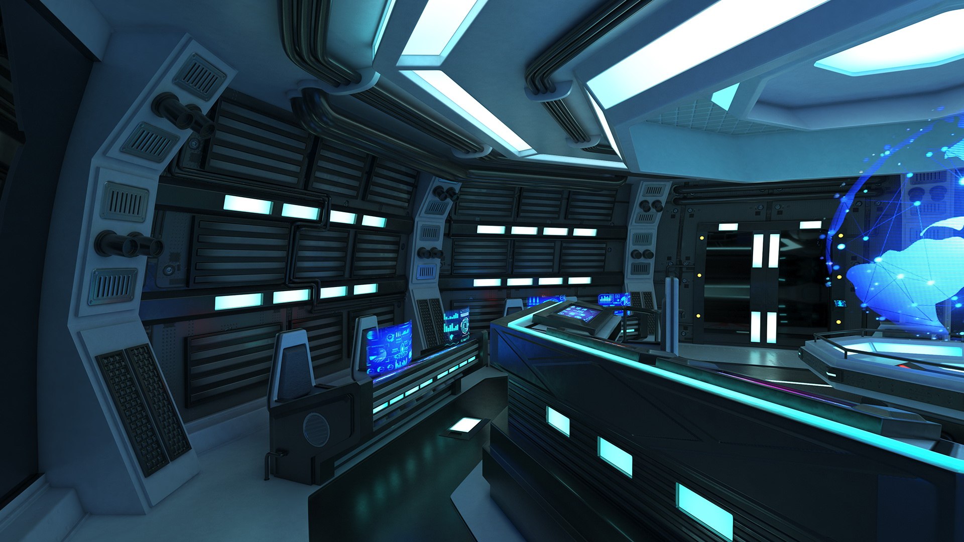 Futuristic Science Fiction Command Center 3D model - TurboSquid 2137034