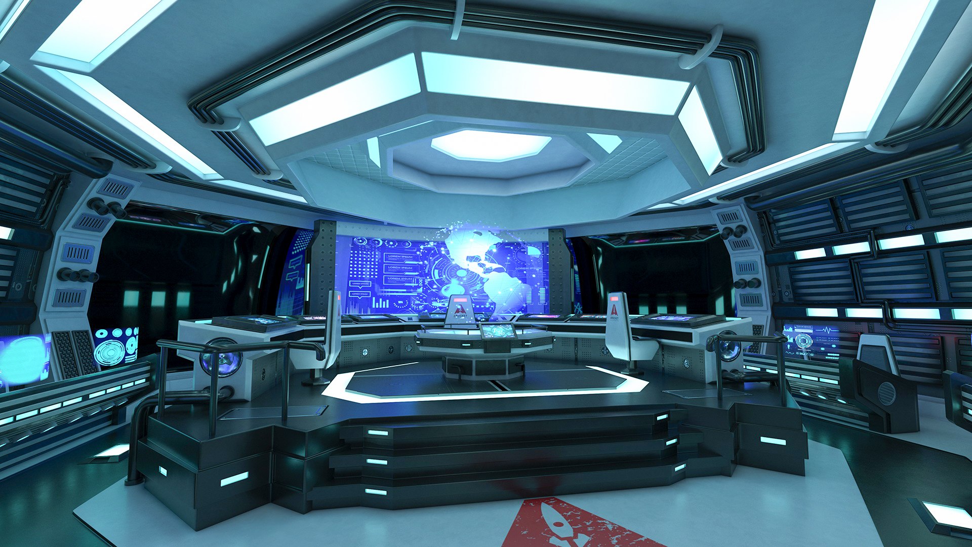 Futuristic Science Fiction Command Center 3D model - TurboSquid 2137034