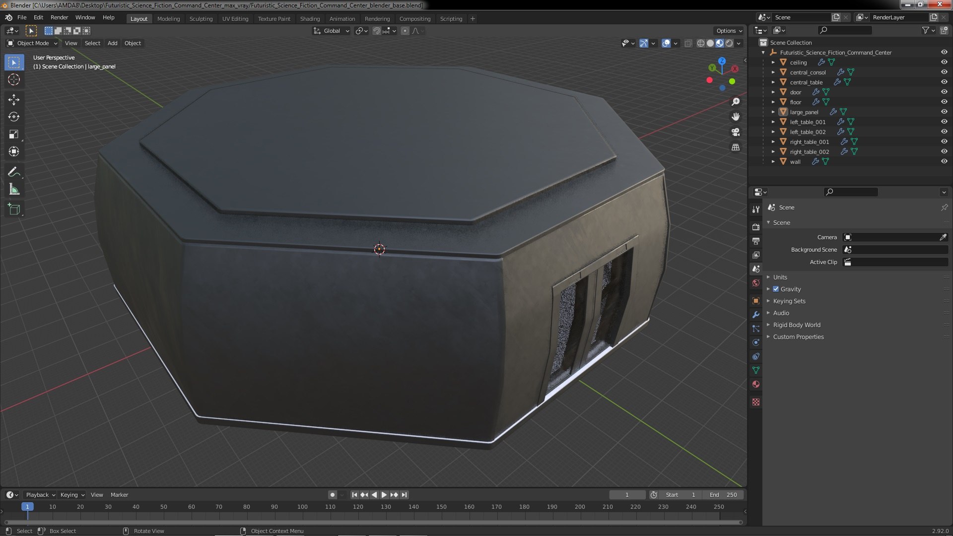 Futuristic Science Fiction Command Center 3D model - TurboSquid 2137034