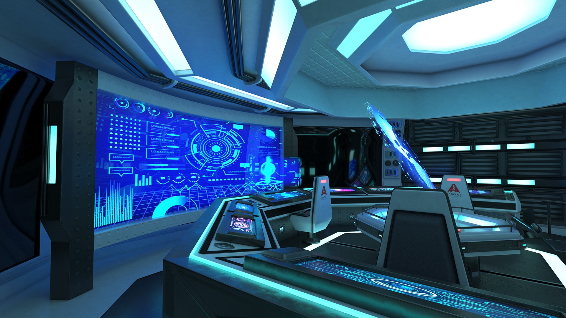 Futuristic Science Fiction Command Center 3D model - TurboSquid 2137034
