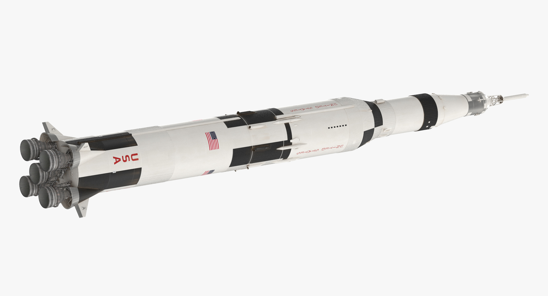 saturn v rocket 3d model