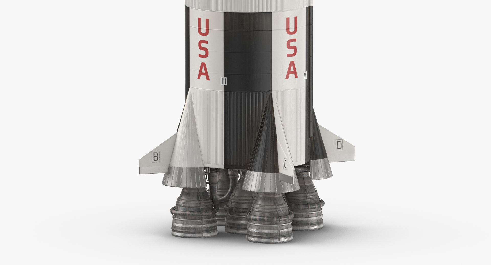 saturn v rocket 3d model