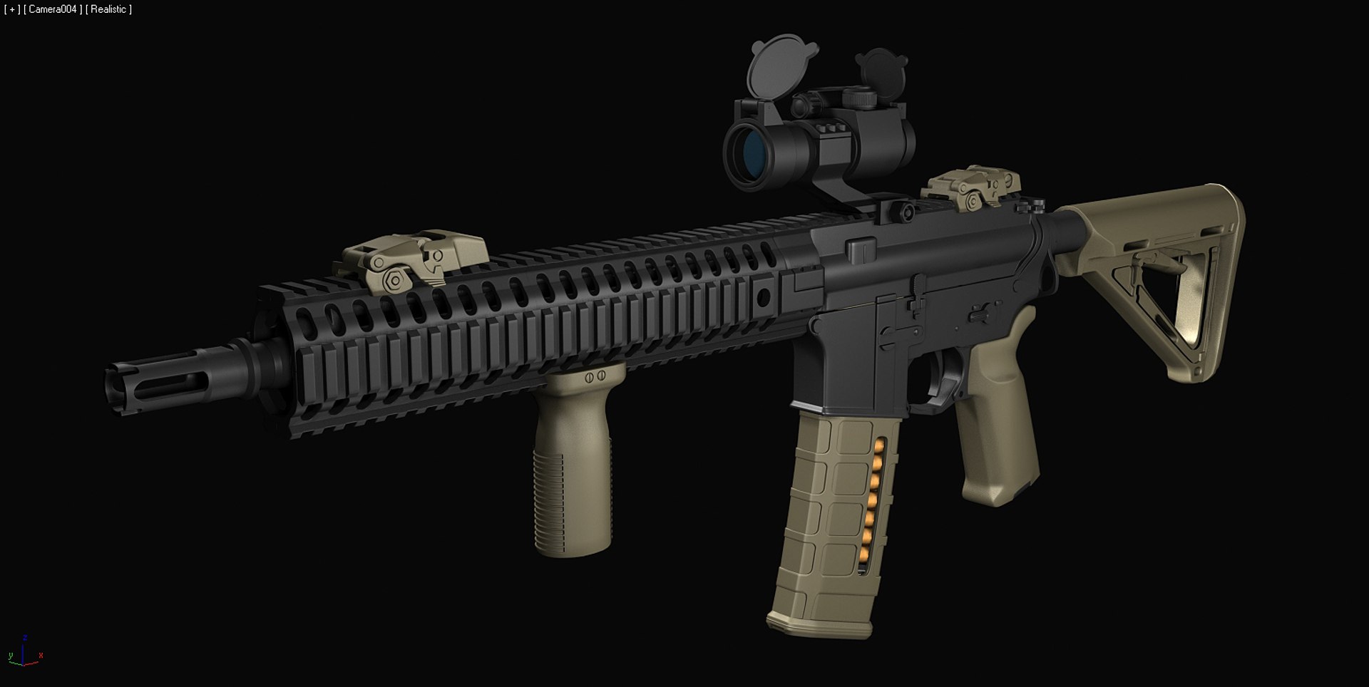 Highpoly Custom M4 Rifle Max