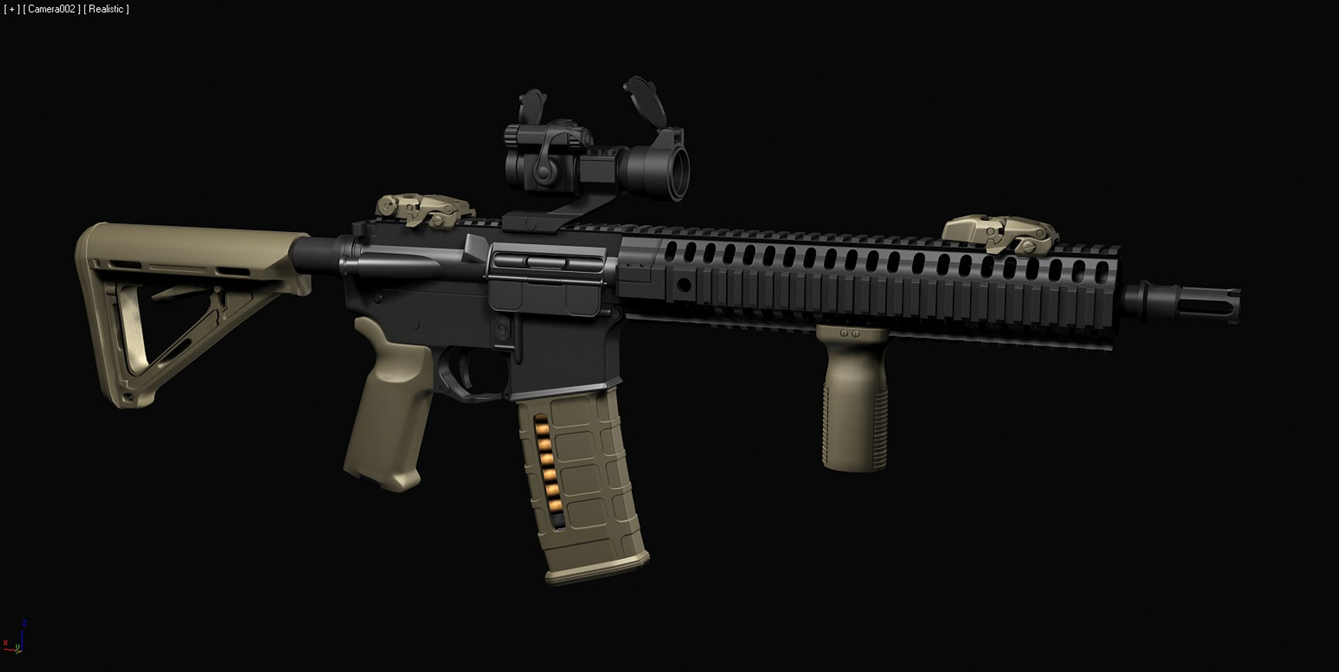 Highpoly Custom M4 Rifle Max