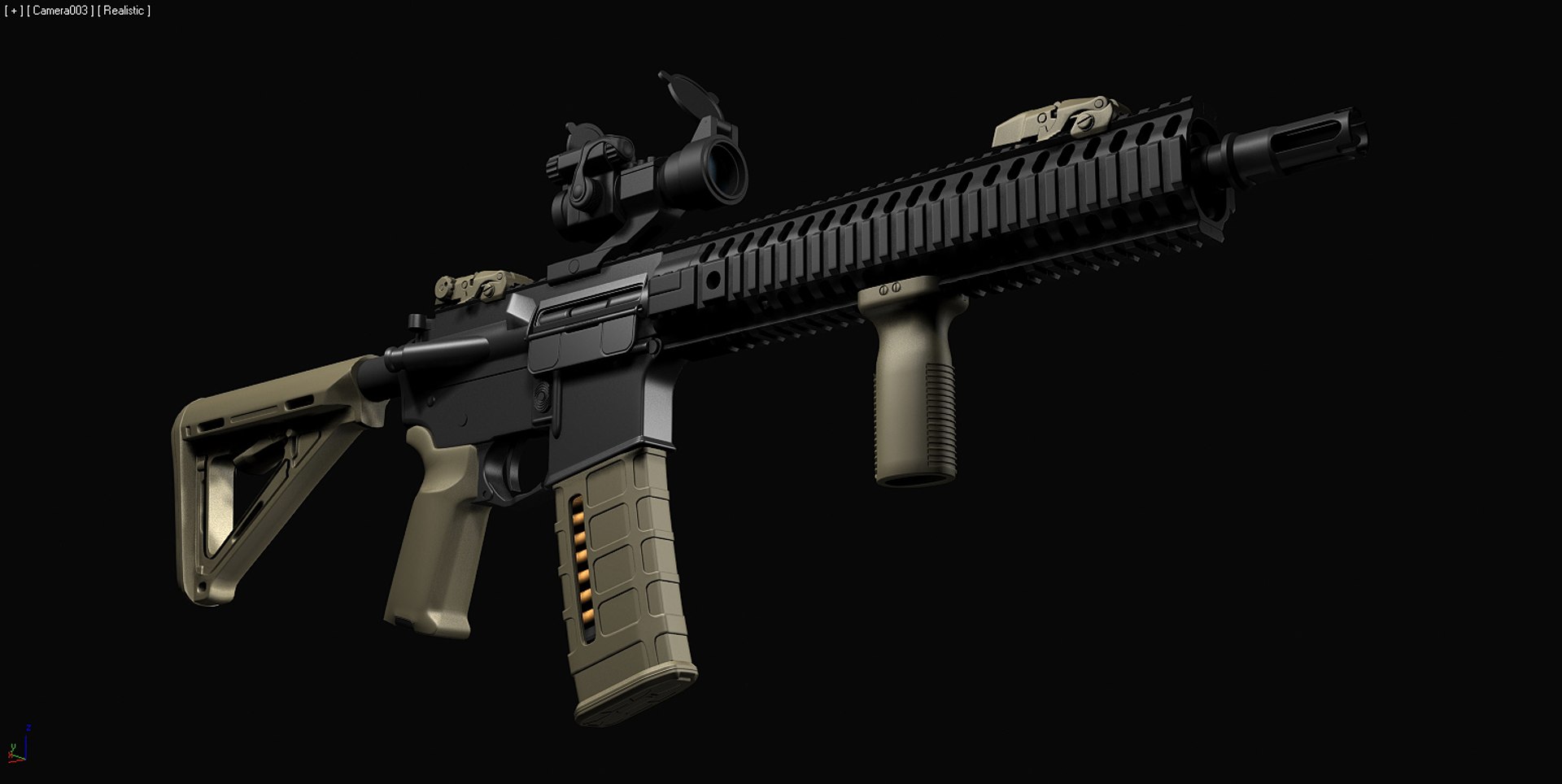 Highpoly Custom M4 Rifle Max