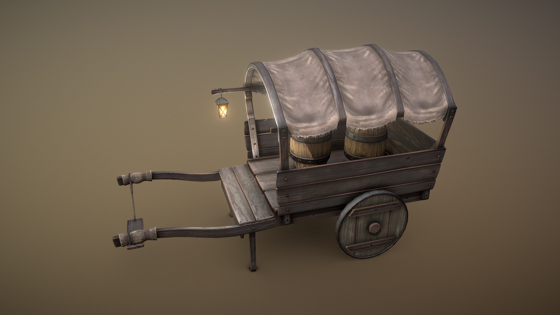 Medieval Village Fantasy Cart Model - TurboSquid 2081462