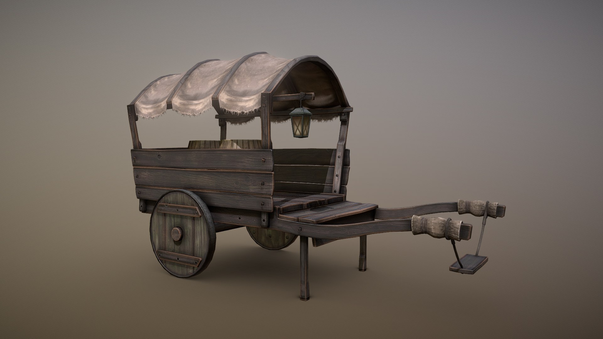 Medieval Village Fantasy Cart Model - TurboSquid 2081462