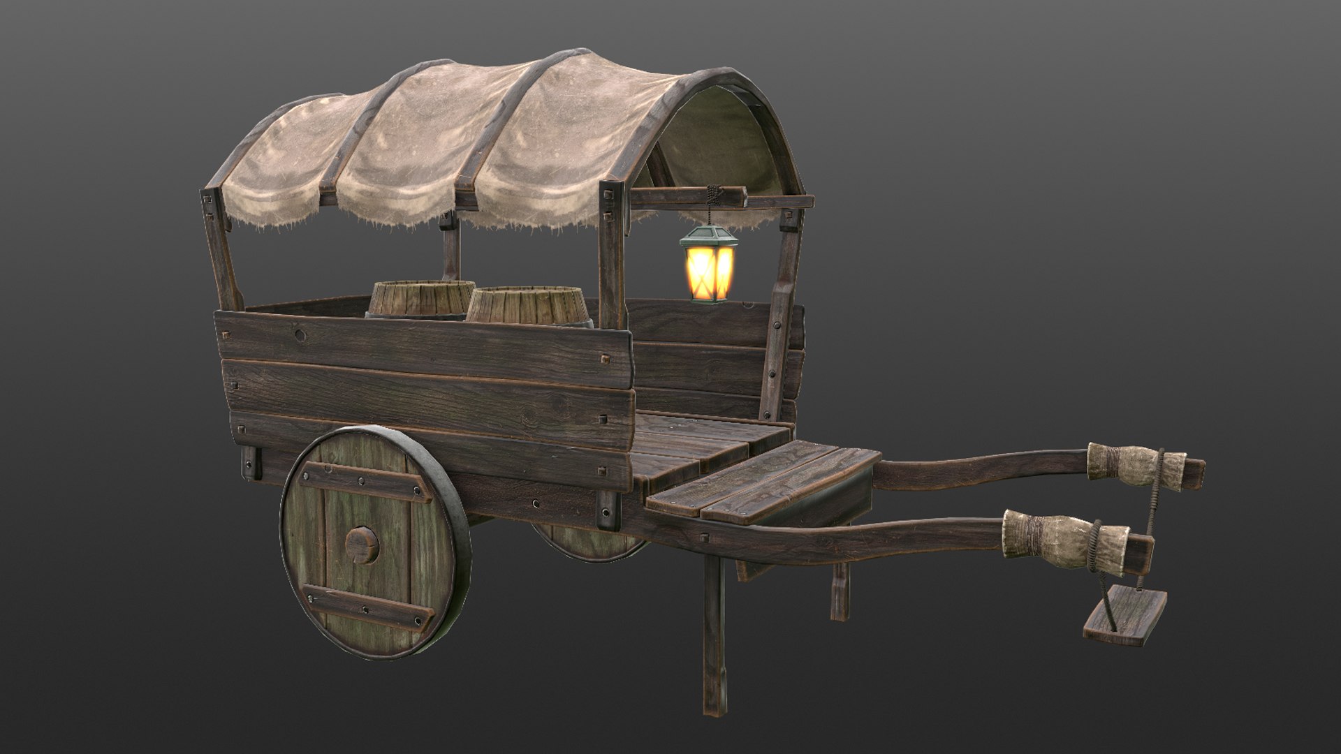 Medieval Village Fantasy Cart model - TurboSquid 2081462