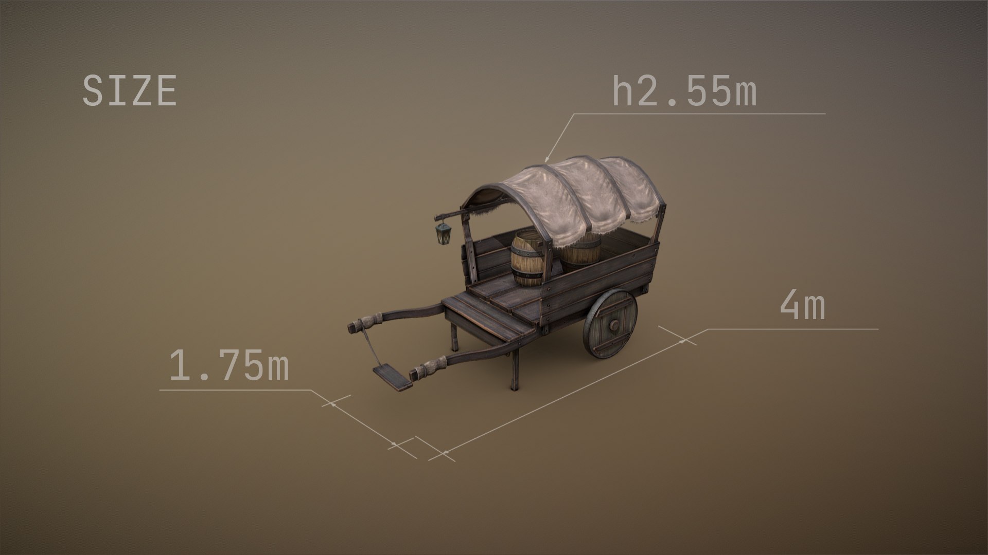 Medieval Village Fantasy Cart Model - TurboSquid 2081462