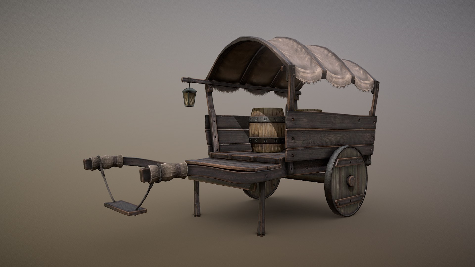Medieval Village Fantasy Cart Model - TurboSquid 2081462