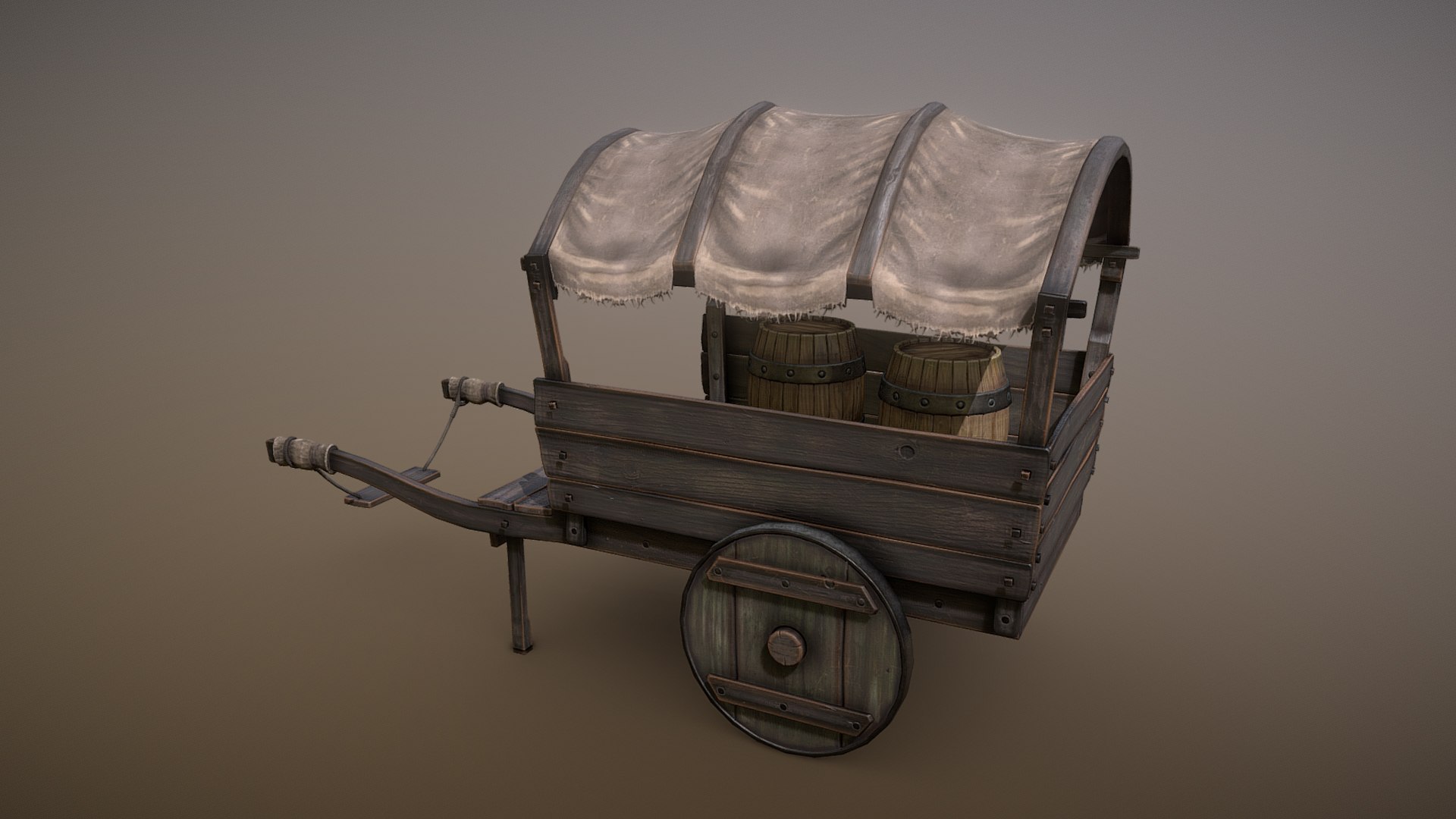 Medieval Village Fantasy Cart Model - TurboSquid 2081462