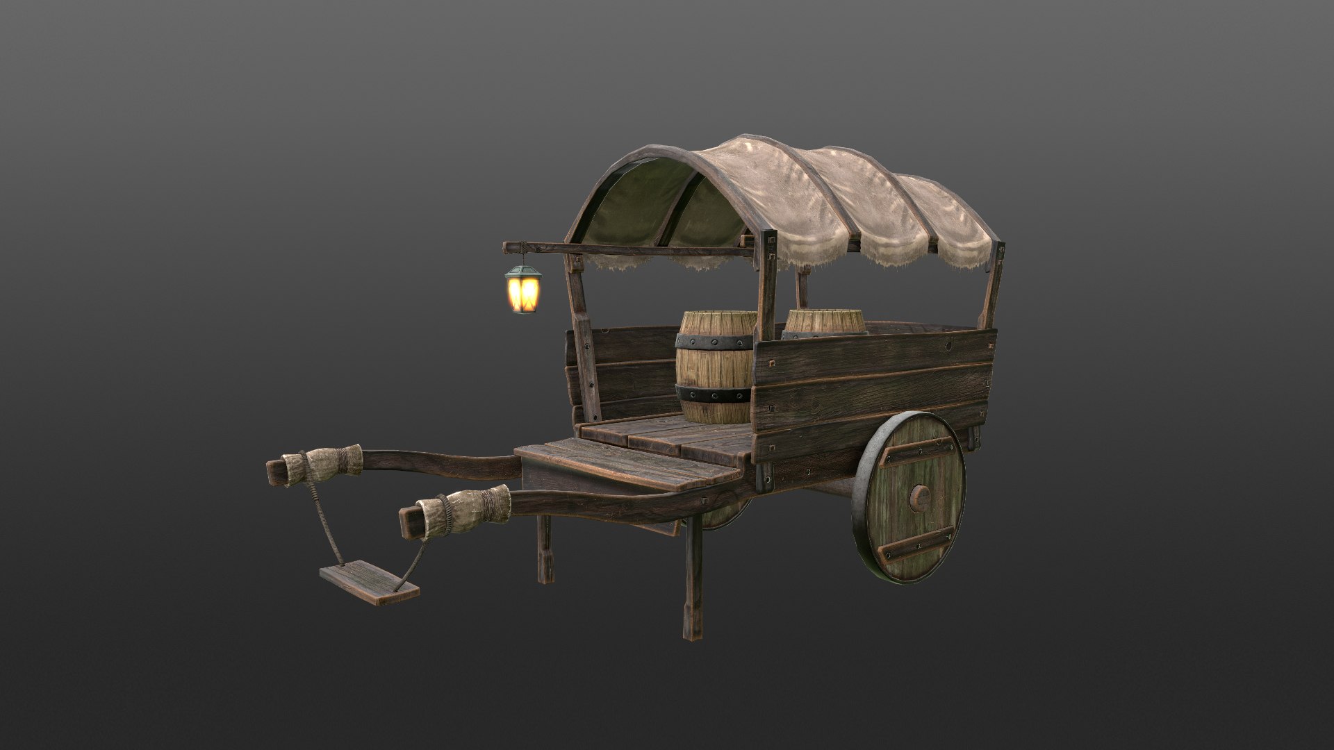 Medieval Village Fantasy Cart model - TurboSquid 2081462