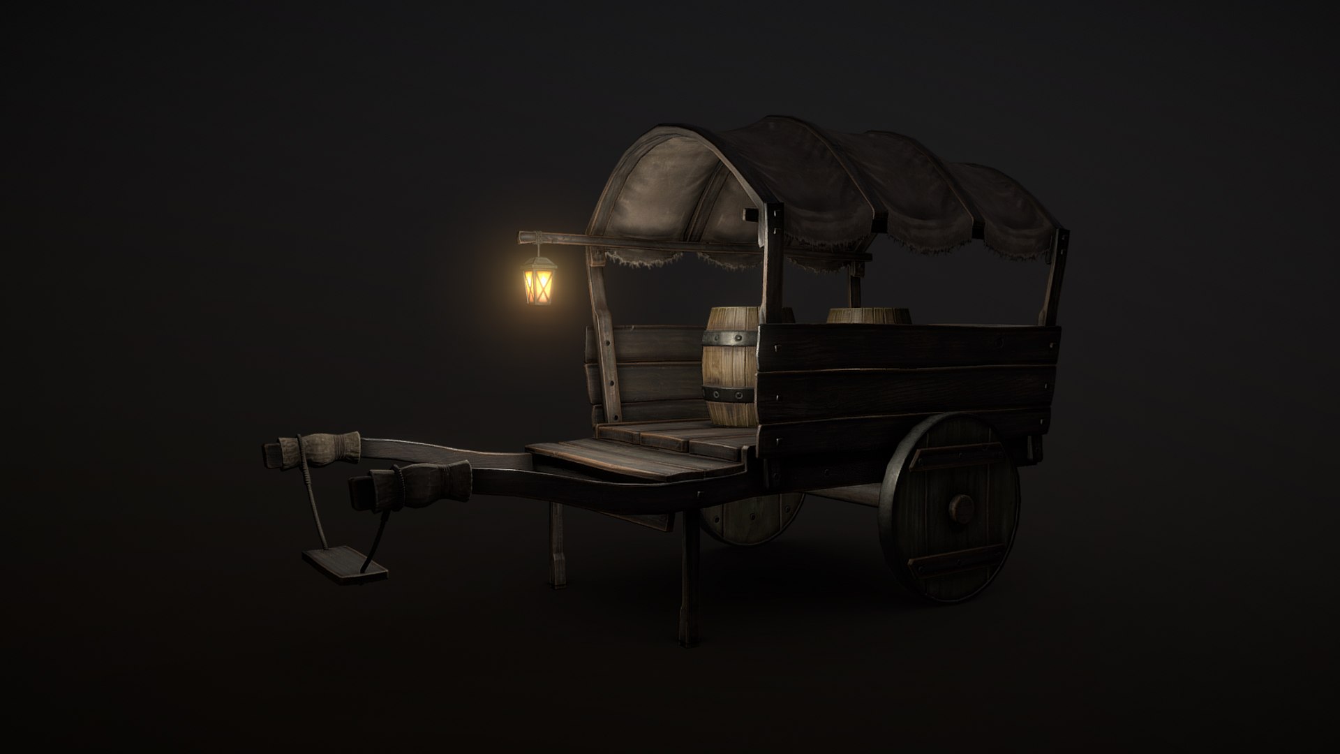 Medieval Village Fantasy Cart Model - TurboSquid 2081462