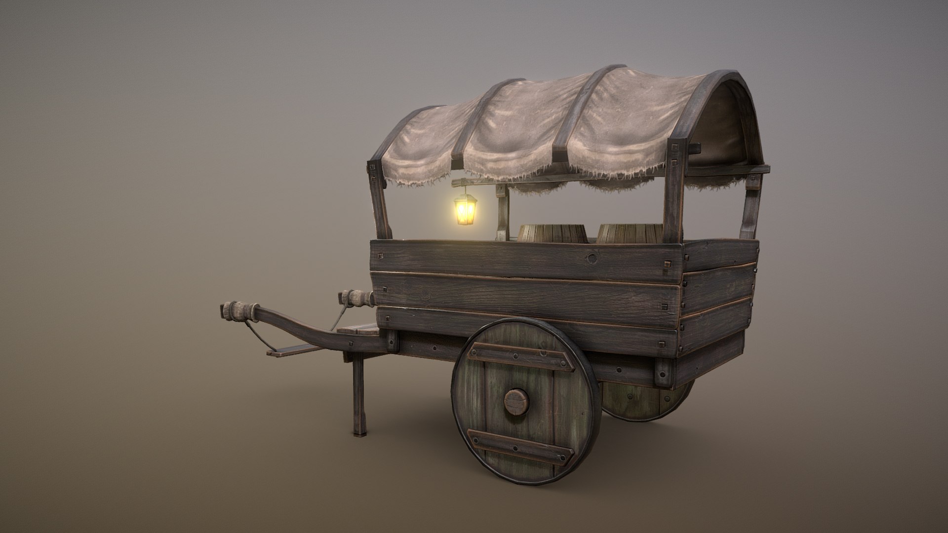 Medieval Village Fantasy Cart Model - TurboSquid 2081462