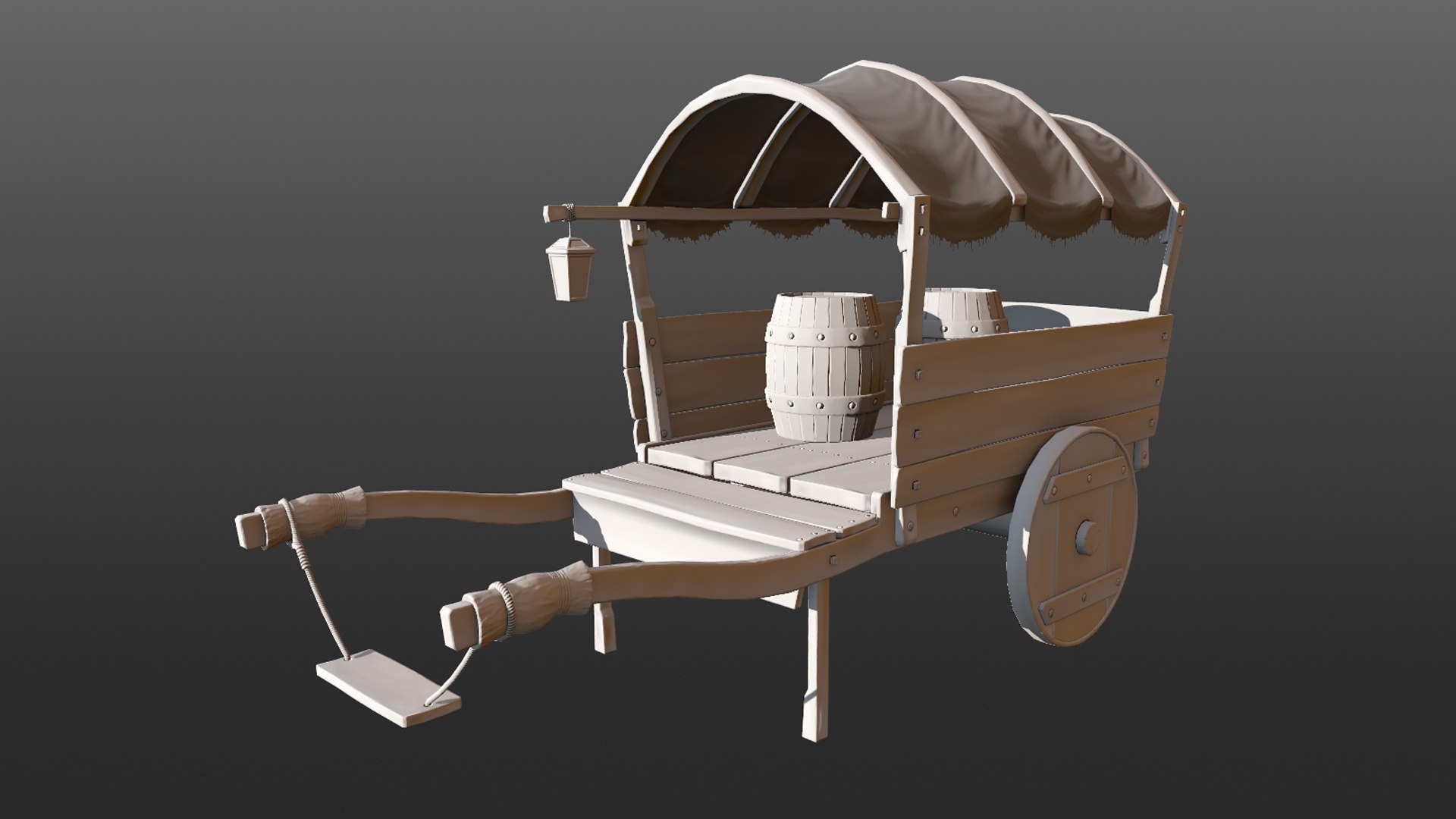 Medieval Village Fantasy Cart model - TurboSquid 2081462