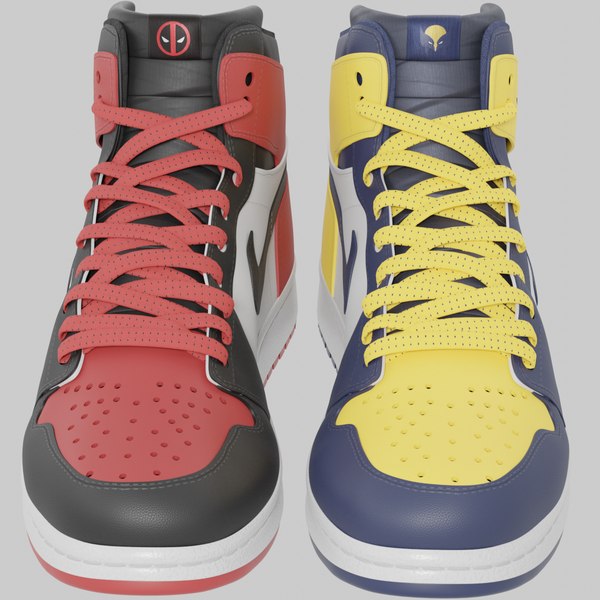3D Air Jordan 1 Deadpool vs Wolverine - TurboSquid 1993423